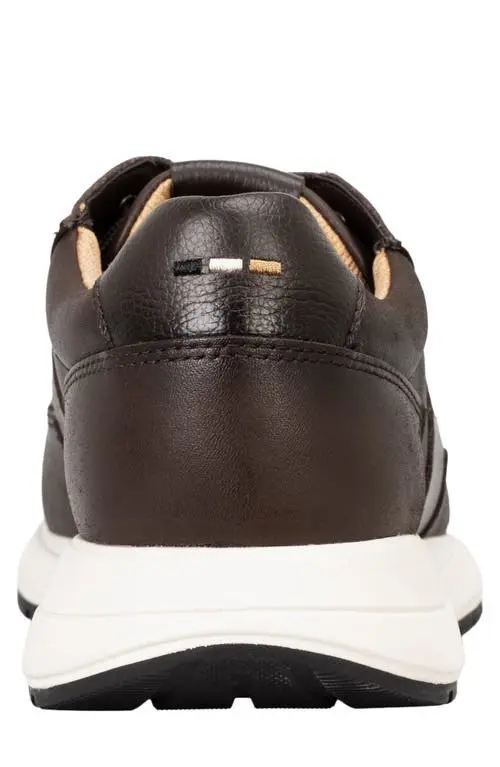 BOSS Vinston Paneled Leather Lace-up Sneakers - Dark Brn