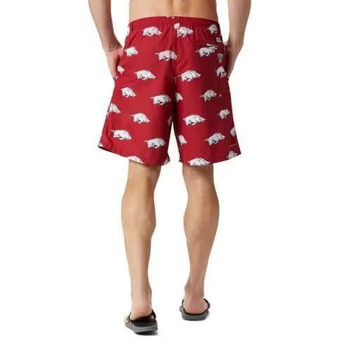 Columbia Arkansas Razorbacks Backcast Iii Printed Shorts - Cardinal