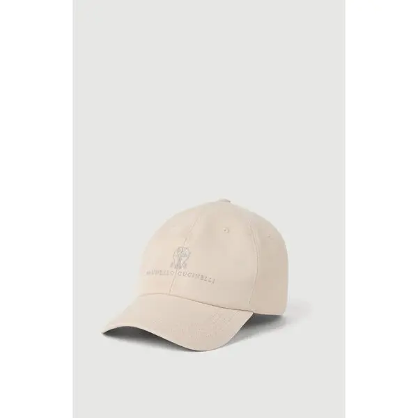 Brunello Cucinelli Garment-dyed Twisted Cotton Gabardine Baseball Cap With Embroidered Logo - Beige