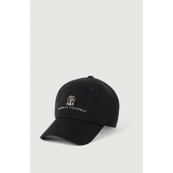 Brunello Cucinelli Garment-dyed Twisted Cotton Gabardine Baseball Cap With Embroidered Logo - Black