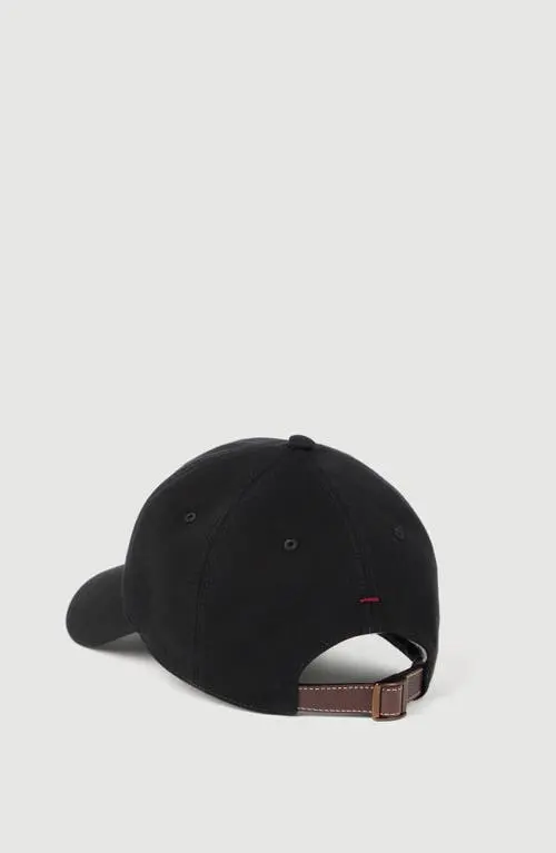 Brunello Cucinelli Garment-dyed Twisted Cotton Gabardine Baseball Cap With Embroidered Logo - Black