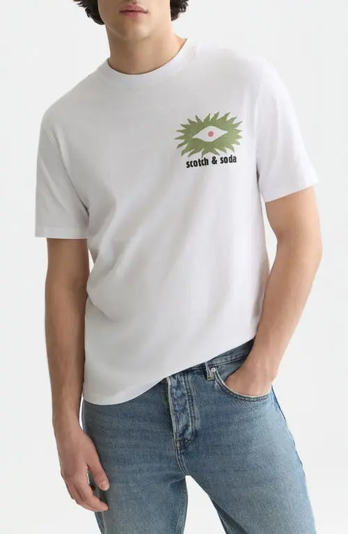 Scotch & Soda Relaxed Fit Cotton Graphic T-shirt - Bright White