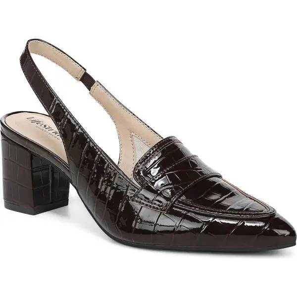 LIFESTRIDE Angel Slingback Loafer Pump - Dark Chocolate