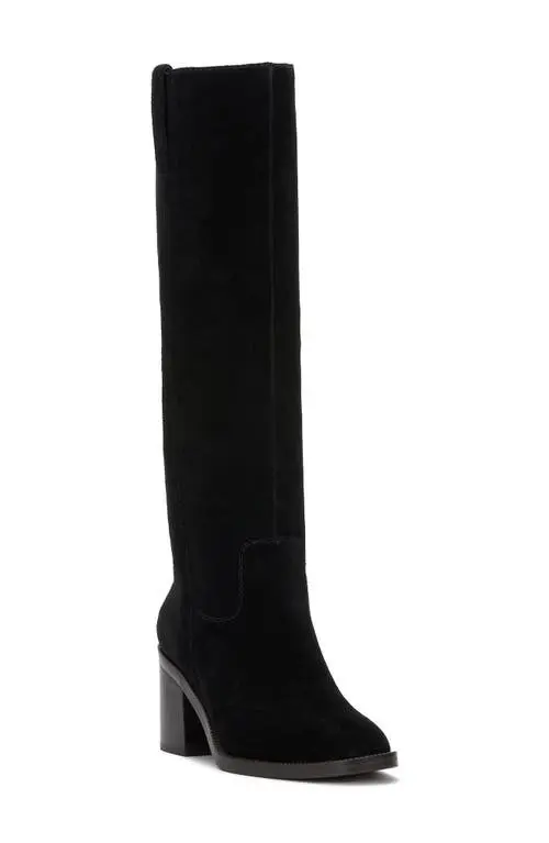 Lucky Brand Adana Knee High Suede Boot - Black Suede