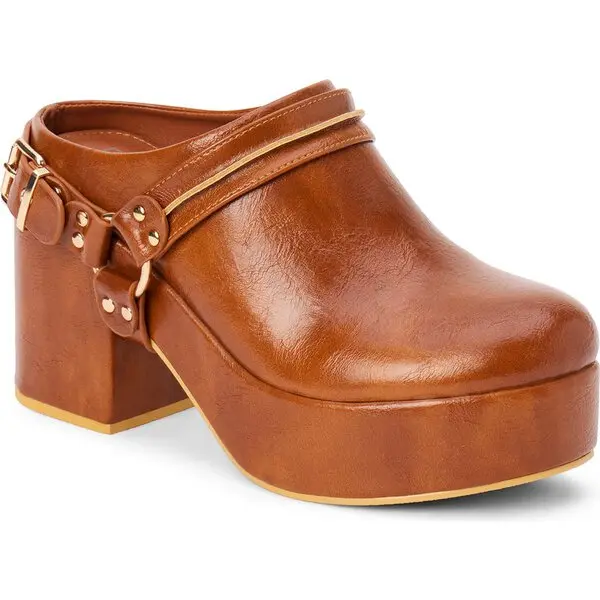 Matisse Sawyer Block Heel Platform Clog - Cognac