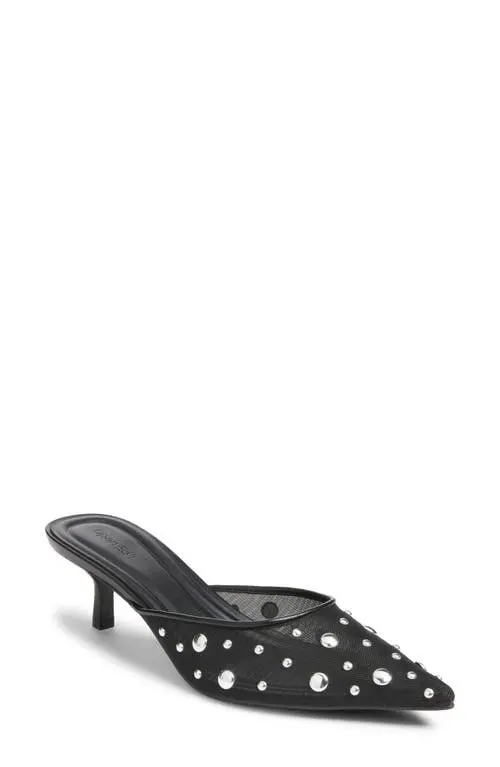 OPEN EDIT Carmen Mule Pump - Black- Silver Stud