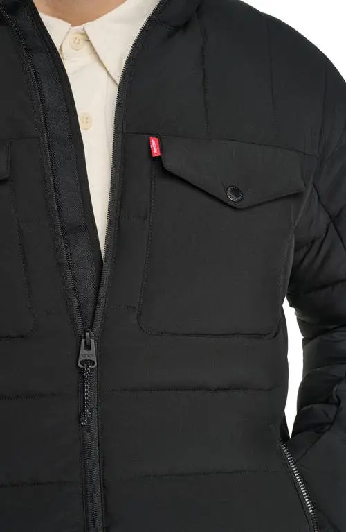 LEVI'S Stand Collar Puffer Jacket - Black