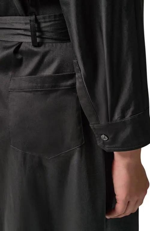 Donna Karan New York Drawstring Waist Stretch Midi Shirtdress