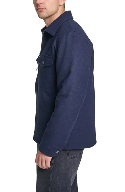 LEVI'S Zip Front Plaid Shirt Jacket - Navy