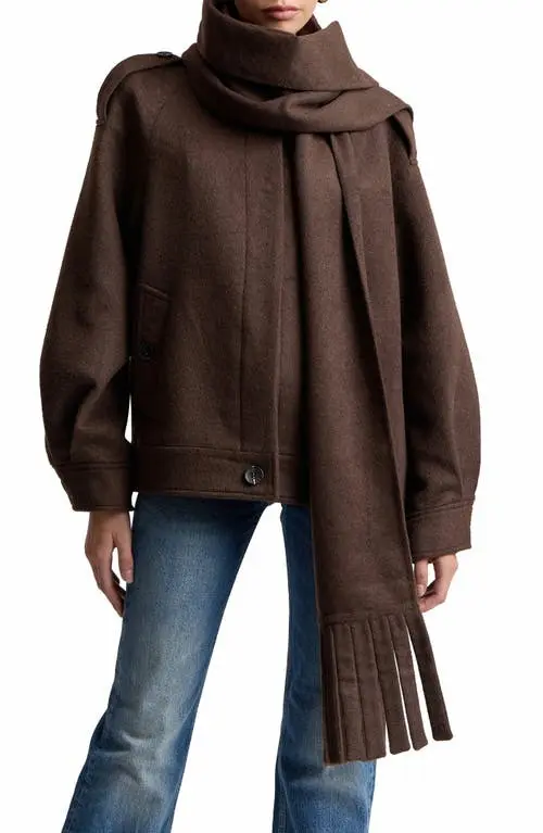 Avec Les Filles Oversized Coat With Detachable Scarf - Sable