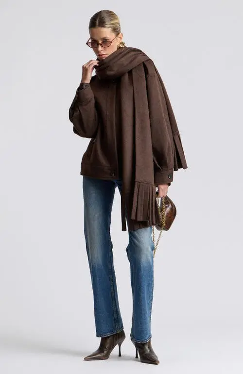 Avec Les Filles Oversized Coat With Detachable Scarf