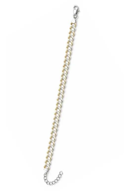 Argento Vivo Two-tone Curb Chain Bracelet - Gold/silver