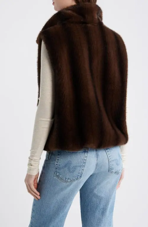 Via Spiga Faux Fur Vest With Stand Collar