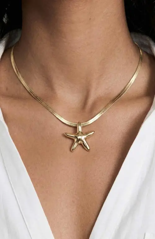 Ettika Polished Starfish Pendant Necklace