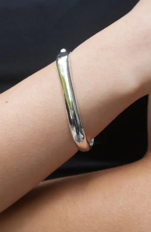 Argento Vivo Hinge Bangle - Silver