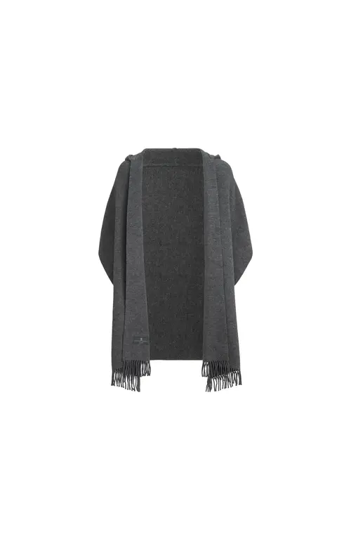 Brunello Cucinelli Hooded Wool And Cashmere Knit Scarf - Medium Grey