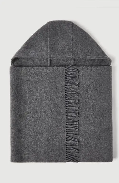 Brunello Cucinelli Hooded Wool And Cashmere Knit Scarf - Medium Grey