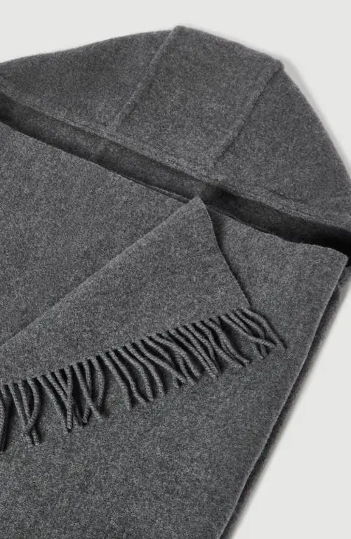 Brunello Cucinelli Hooded Wool And Cashmere Knit Scarf - Medium Grey