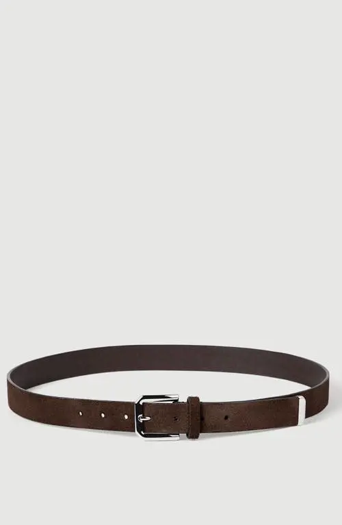 Brunello Cucinelli Reversed Leather Belt With Square Buckle And Tip - Rust Brown