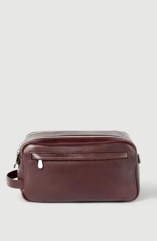 Brunello Cucinelli Calfskin Beauty Case With Double Zipper - Burgundy