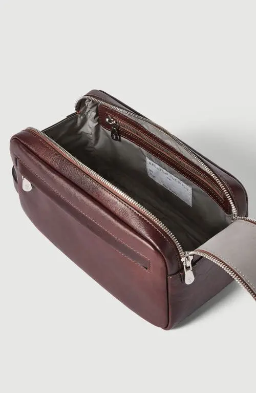 Brunello Cucinelli Calfskin Beauty Case With Double Zipper