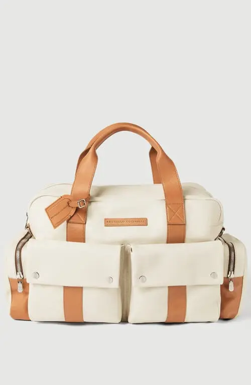 Brunello Cucinelli Grained Calfskin Leisure Bag - Ivory