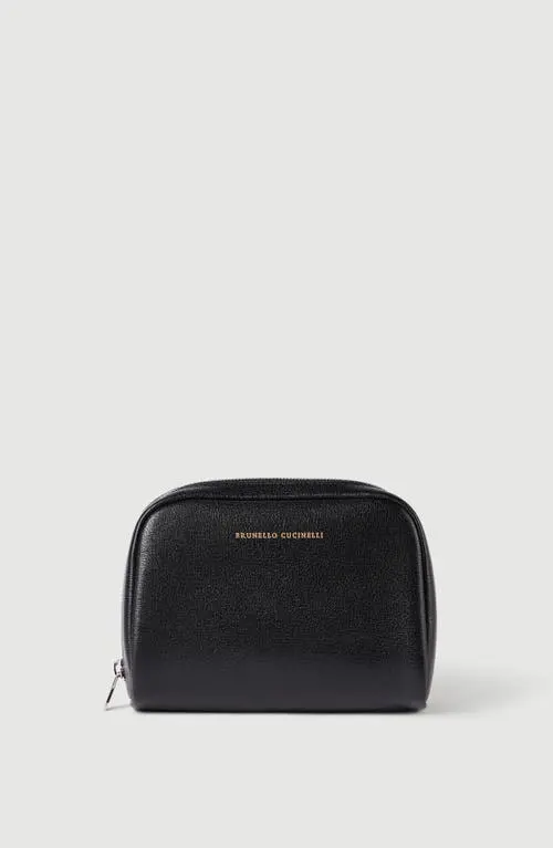 Brunello Cucinelli Brushed Leather Slim Beauty Case