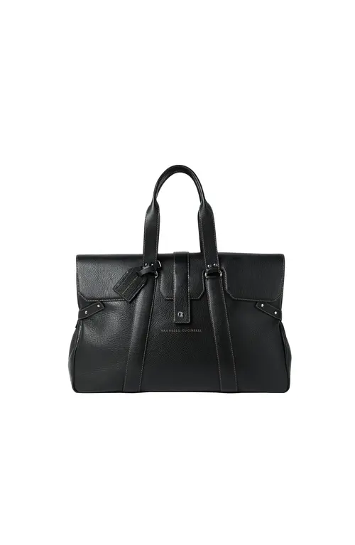 Brunello Cucinelli Grained Calfskin Country Weekender Bag