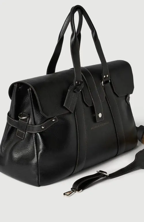 Brunello Cucinelli Grained Calfskin Country Weekender Bag