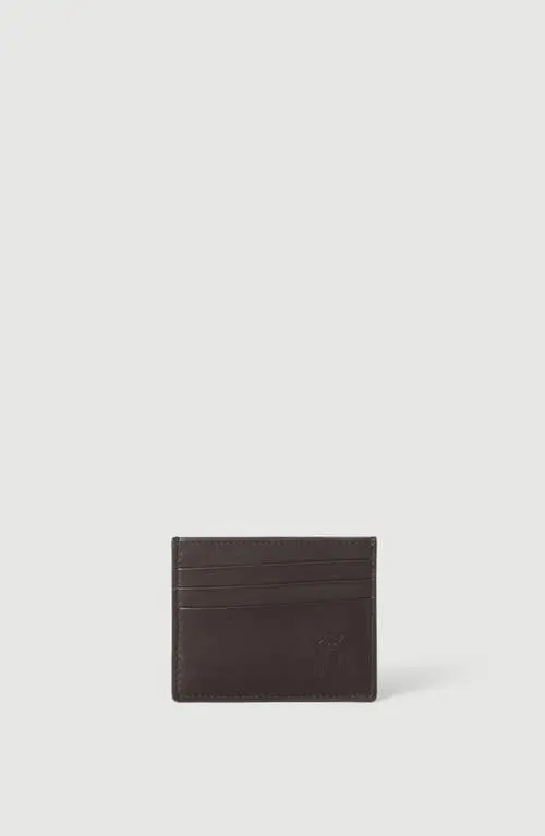 Brunello Cucinelli Smooth Calfskin Card Holder - Brown