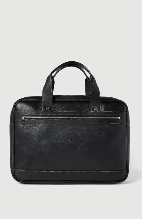 Brunello Cucinelli Grained Calfskin Briefcase With Zipper