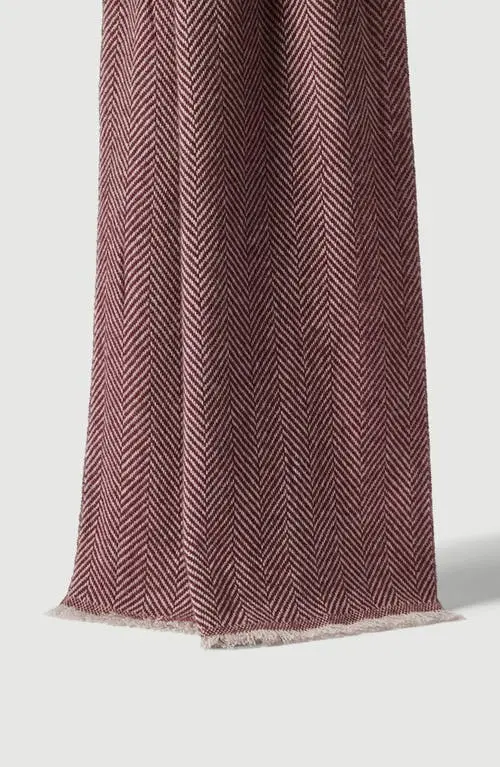 Brunello Cucinelli Cashmere Chevron Scarf - Amaranth Red