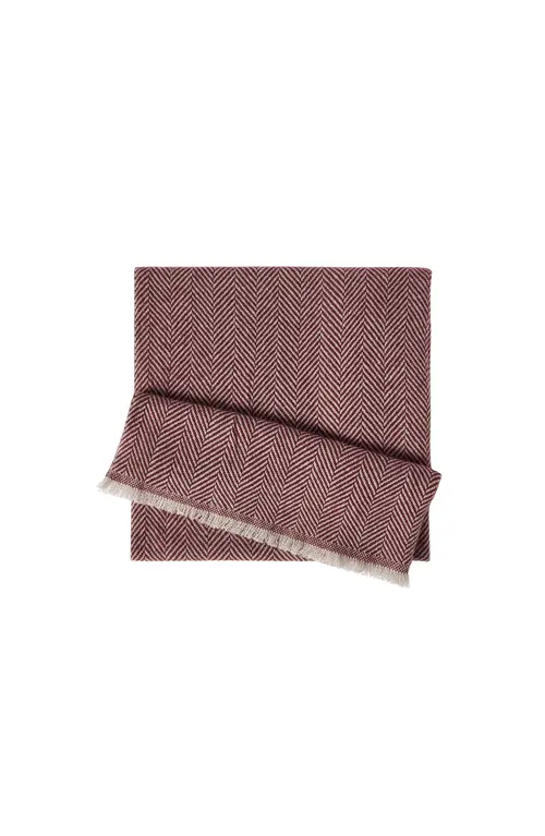 Brunello Cucinelli Cashmere Chevron Scarf - Amaranth Red