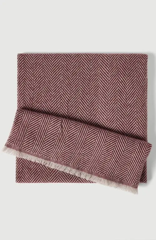 Brunello Cucinelli Cashmere Chevron Scarf - Amaranth Red