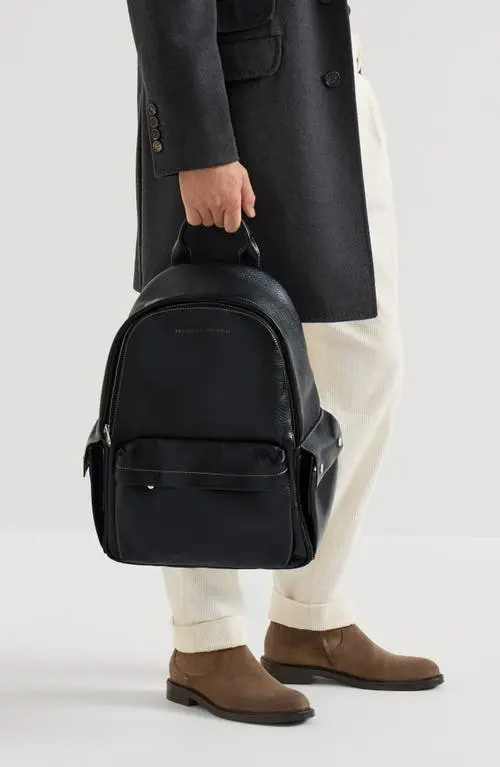 Brunello Cucinelli Grained Calfskin Travel Backpack