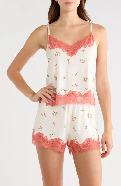 Honeydew Intimates All American Shortie Pajamas - Cream Multi Cherries