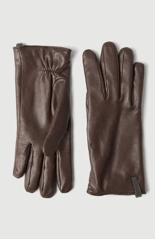 Brunello Cucinelli Nappa Leather Gloves With Monili