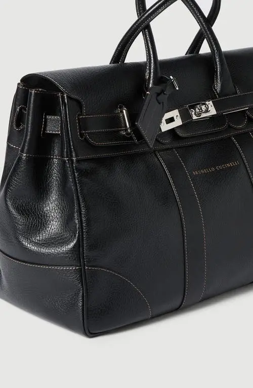 Brunello Cucinelli Grained Calfskin Country Bag