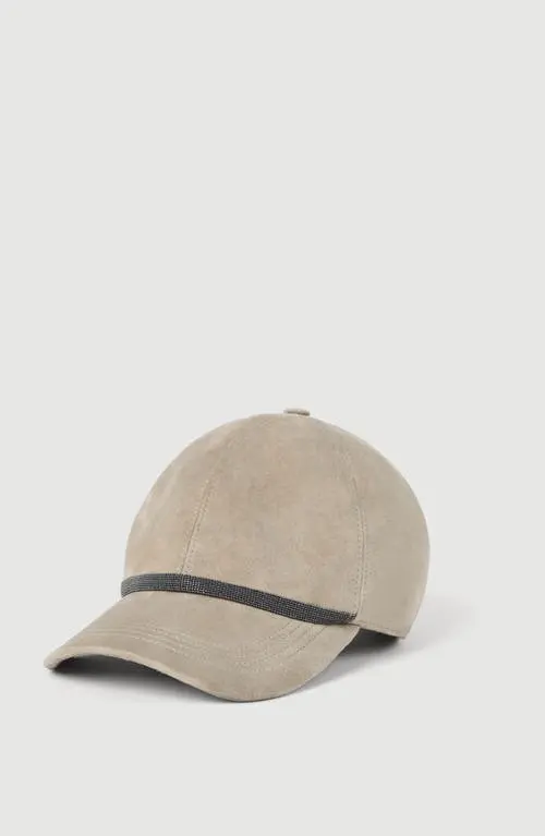 Brunello Cucinelli Suede Baseball Cap - Light Grey