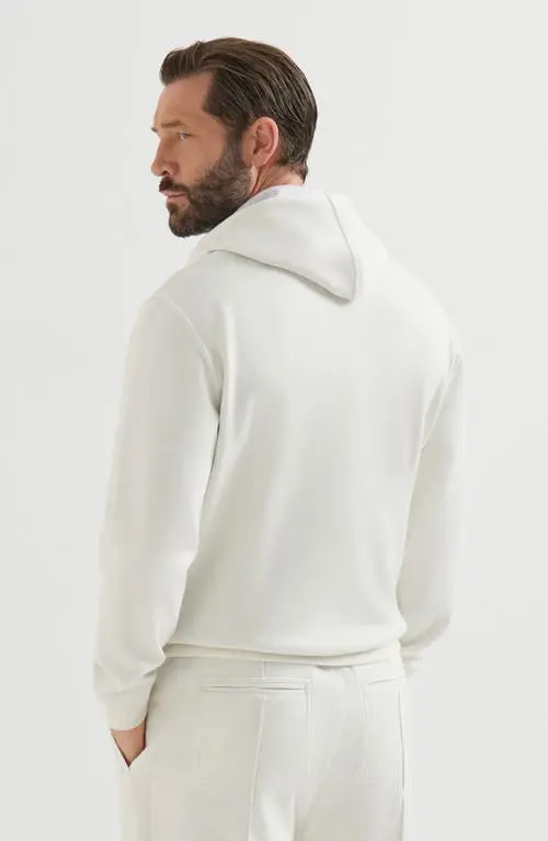 Brunello Cucinelli Double Cloth Hooded Sweatshirt - Off-white
