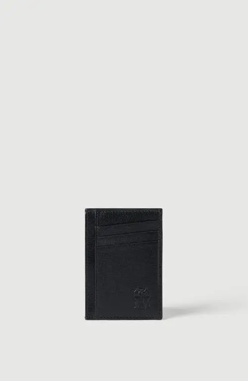 Brunello Cucinelli Brushed Leather Card Holder - Black