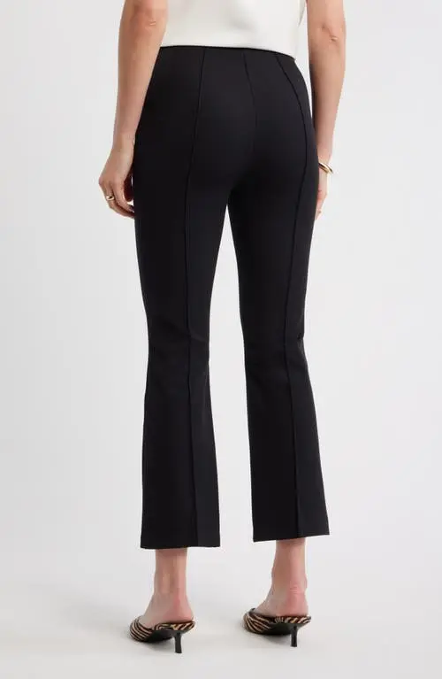 Caslon Seamed Stretch Ponte Flare Leg Pants - Black