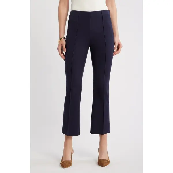 Caslon Seamed Stretch Ponte Flare Leg Pants - Navy Night