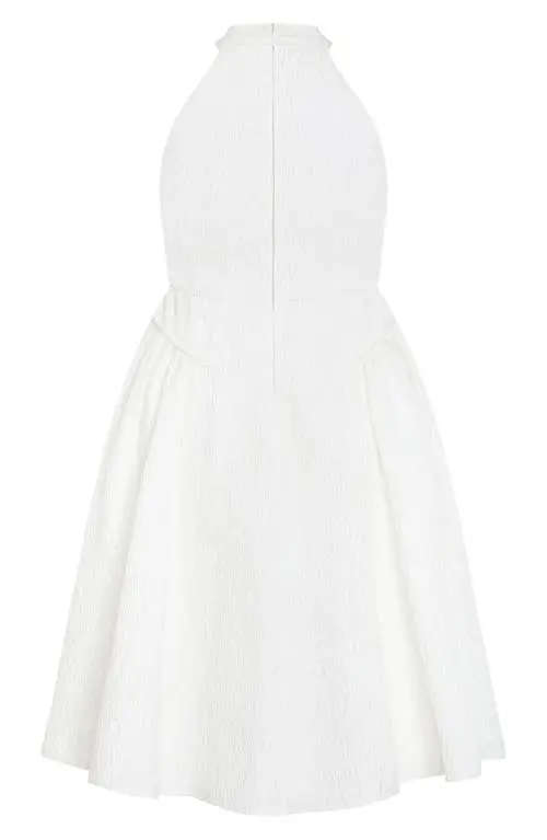 City Chic Textured Sleeveless Jacquard Midi Dress - Ivory