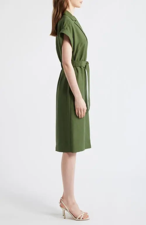 Vince Camuto Belted Woven Midi Shirtdress
