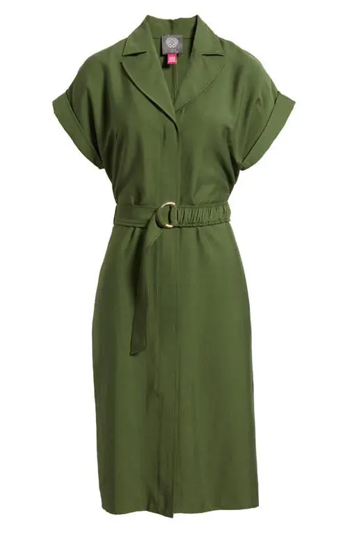 Vince Camuto Belted Woven Midi Shirtdress