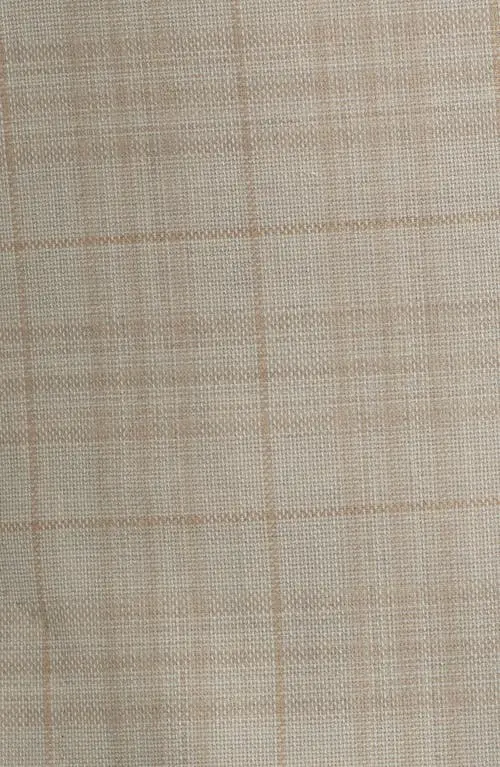 BOSS Hutson Slim Fit Plaid Wool Blend Sport Coat - Light Tan