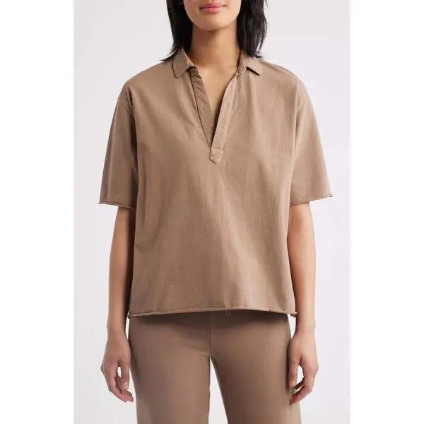Frank & Eileen Patty Popover Henley Top - Toasted