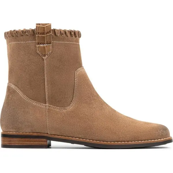 DONALD PLINER Karter Whipstitch Western Bootie - Saddle