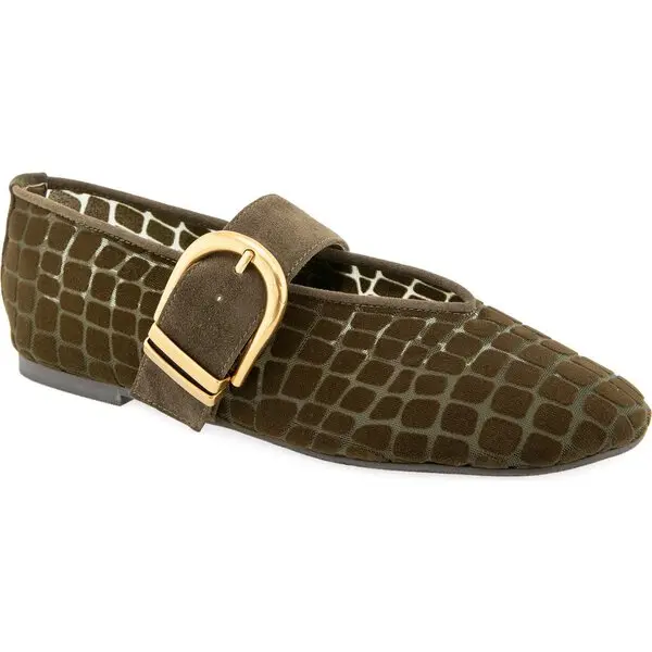 KENNETH COLE Tamarra Mary Jane Flat - Olive Mesh